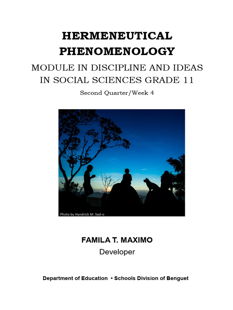 DISS Q2 W4 Hermeneutical | PDF | Phenomenology (Philosophy) | Experience