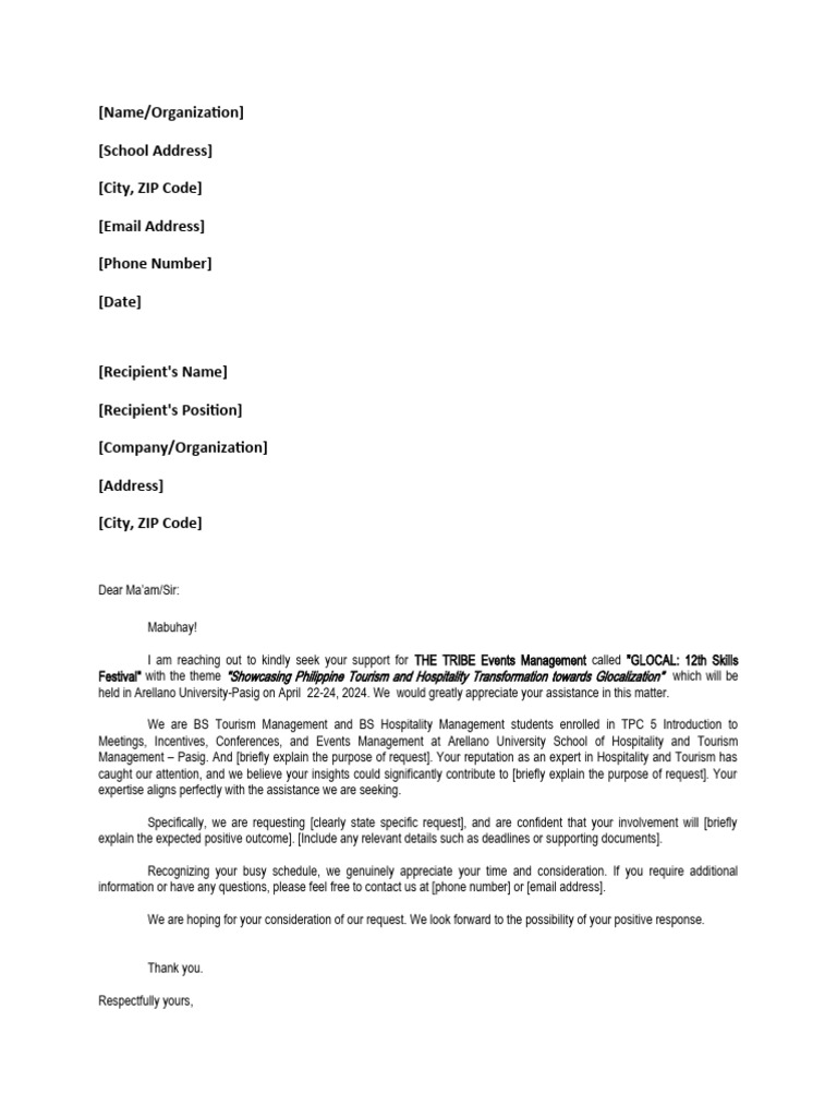 Sample Letter For Judges | PDF