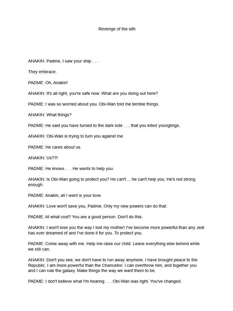 Star Wars Script | Download Free PDF | Darth Vader | Obi Wan Kenobi
