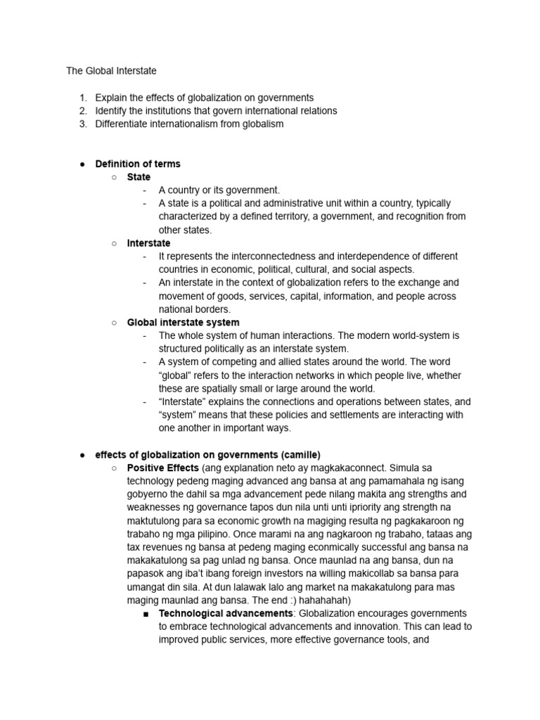 Global Interstate System | PDF