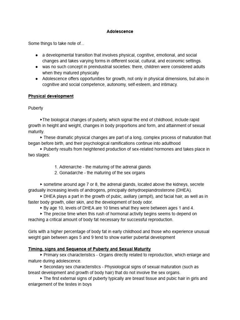 Adolescence | PDF | Adolescence | Puberty