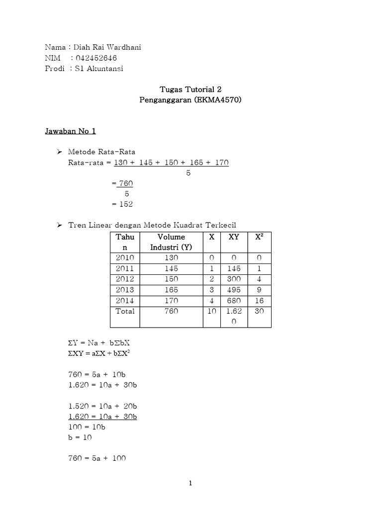 Metode Penganggaran & Tren Linear | PDF