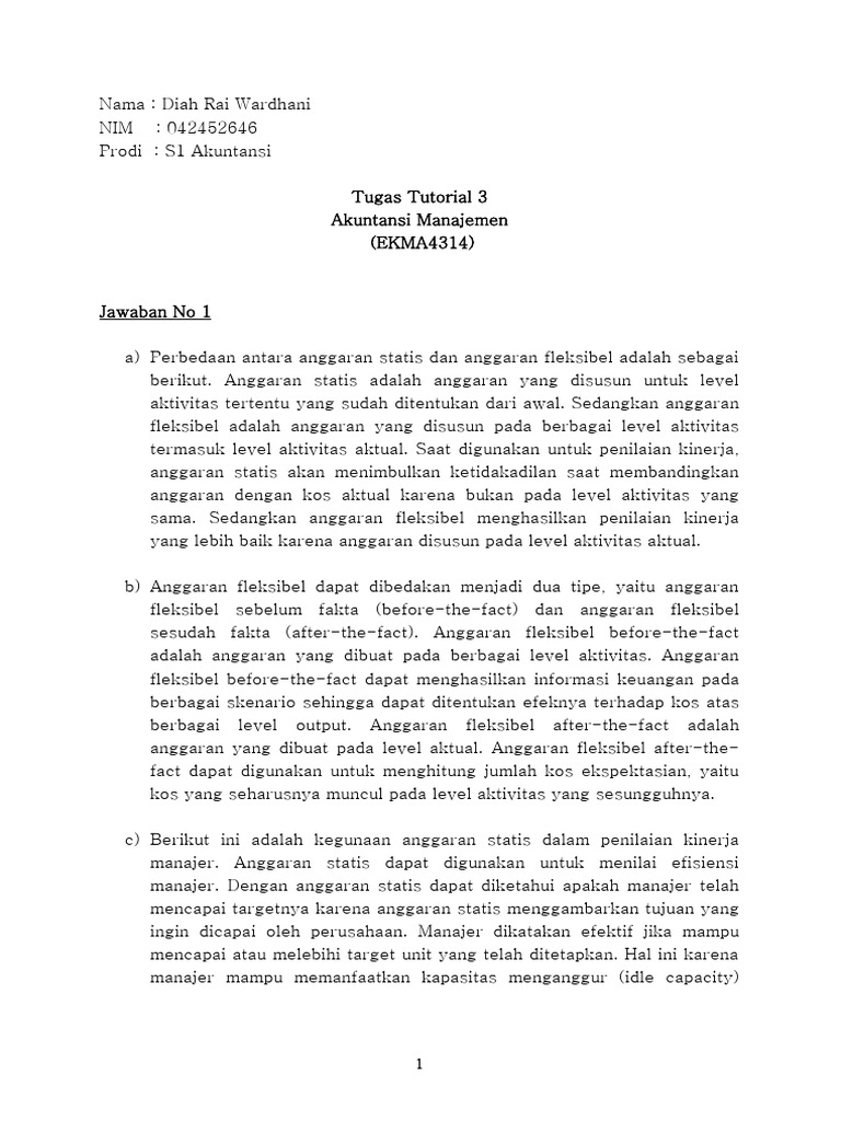 Tugas 3-Akuntansi Manajemen | PDF