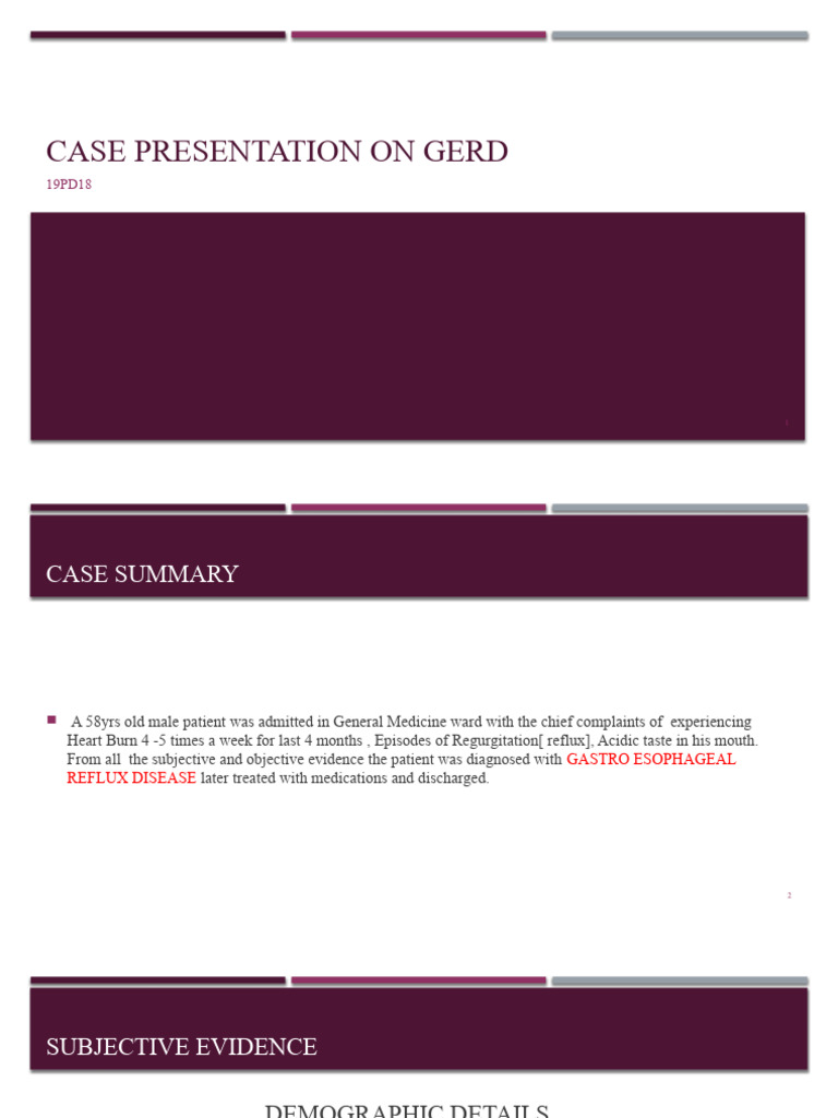 Gerd | PDF | Gastroesophageal Reflux Disease | Causes Of Death