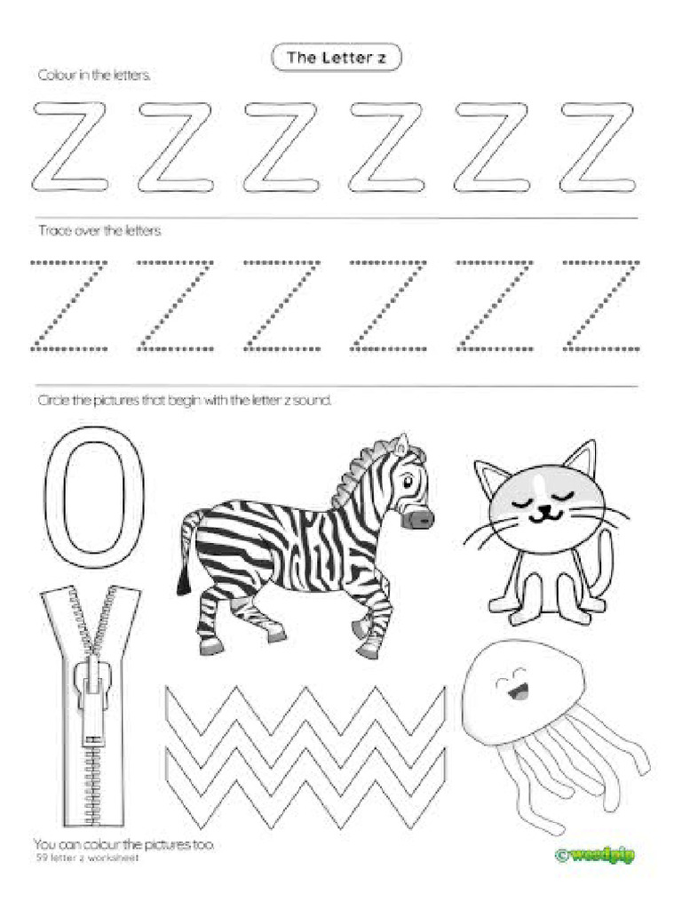 Letter Z Worksheets | PDF