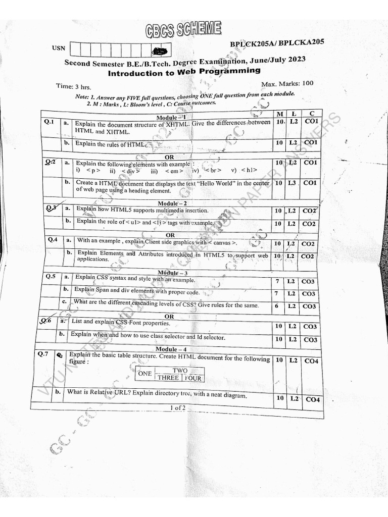 Vtu External 2023 Ec QP | PDF