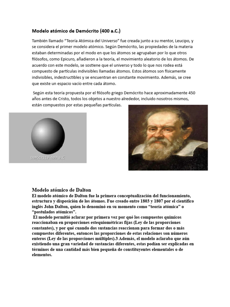 Modelo Atómico de Demócrito | PDF