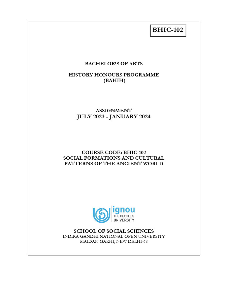 BHIC 102 English Assignment 2023-24 | PDF | Science | Cognition