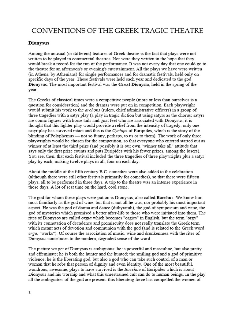 Context of Playwrights and Conventions of Greek Tragedy | PDF | Oedipus ...