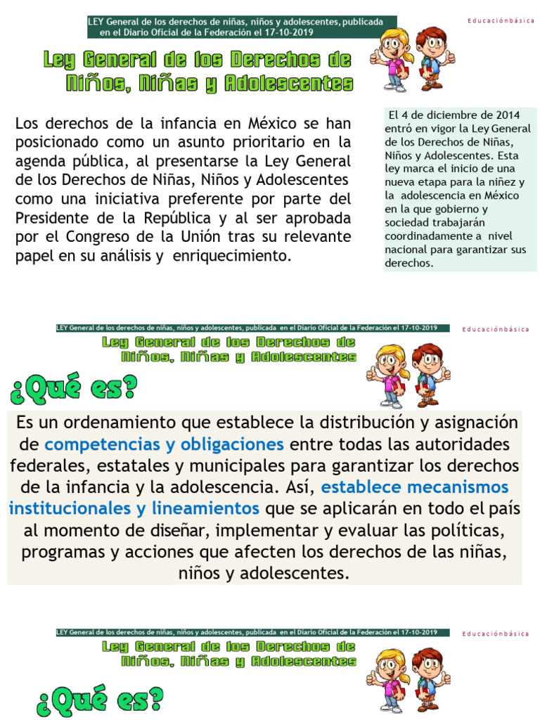 Ficha Ley General de Los Nna | Descargar gratis PDF | Federación | México