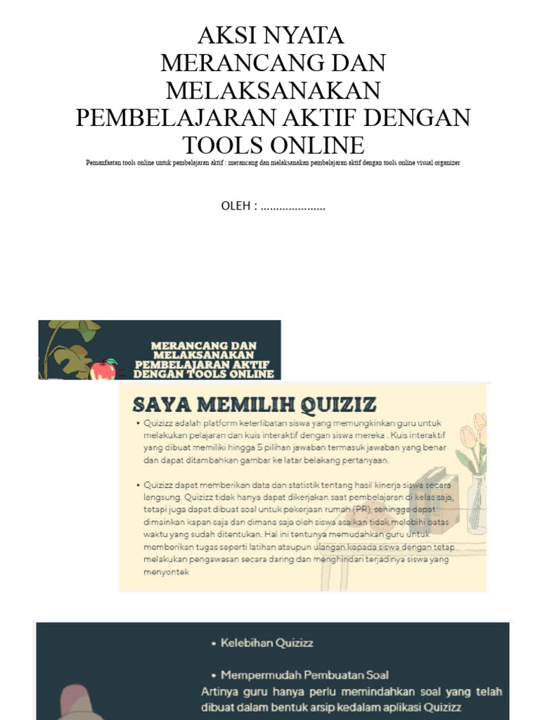 Contoh AKSI NYATA Pemanfaatan Tools Online | PDF
