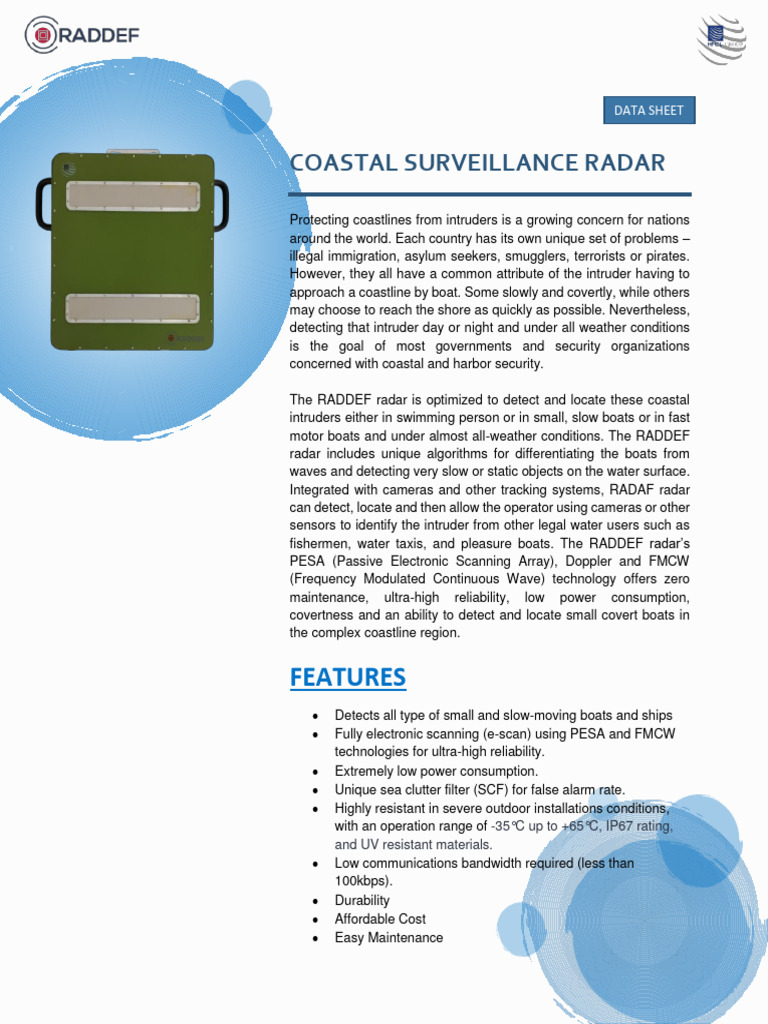 Coastal Surviellance Radar Data Sheet | PDF | Radar ...