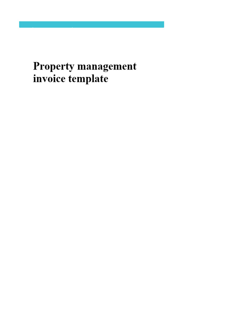 Property Management Invoice Template | PDF | Invoice | Property Management