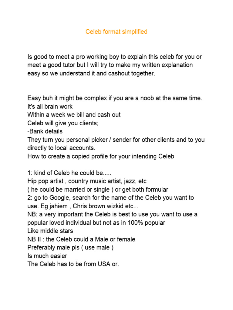 Celeb Format Simplified | PDF | Cyberspace | Communication