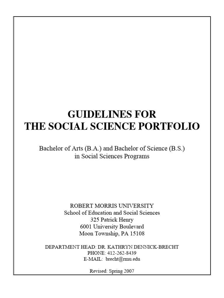 Sess Social Science Portfolio Guidelines | PDF | Social Sciences | Science