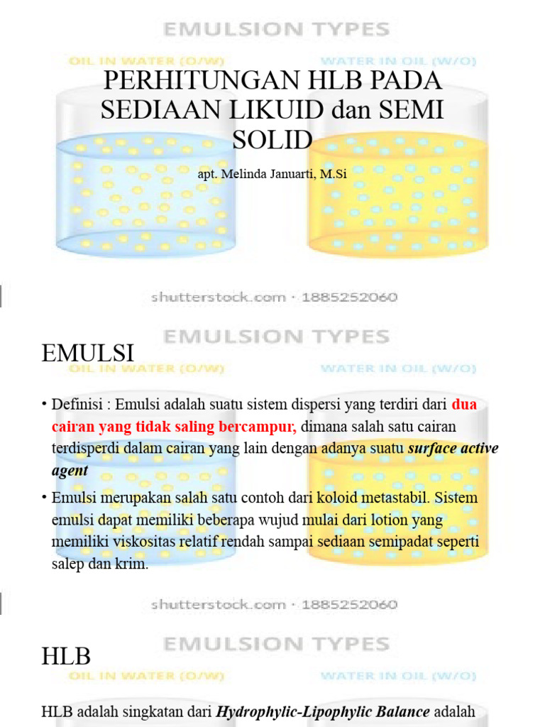 Perhitungan HLB Pada Sediaan Likuid Dan Semi Solid | PDF