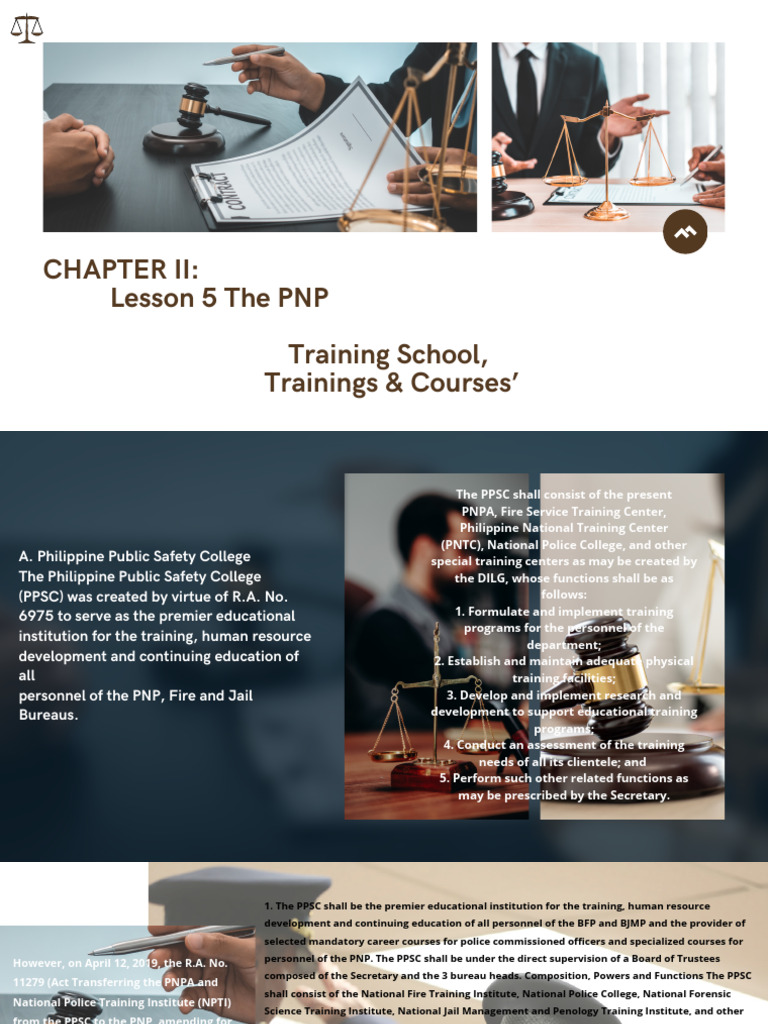 CHAPTER II Lesson 5 The PNP Training School Trainings Courses | PDF ...
