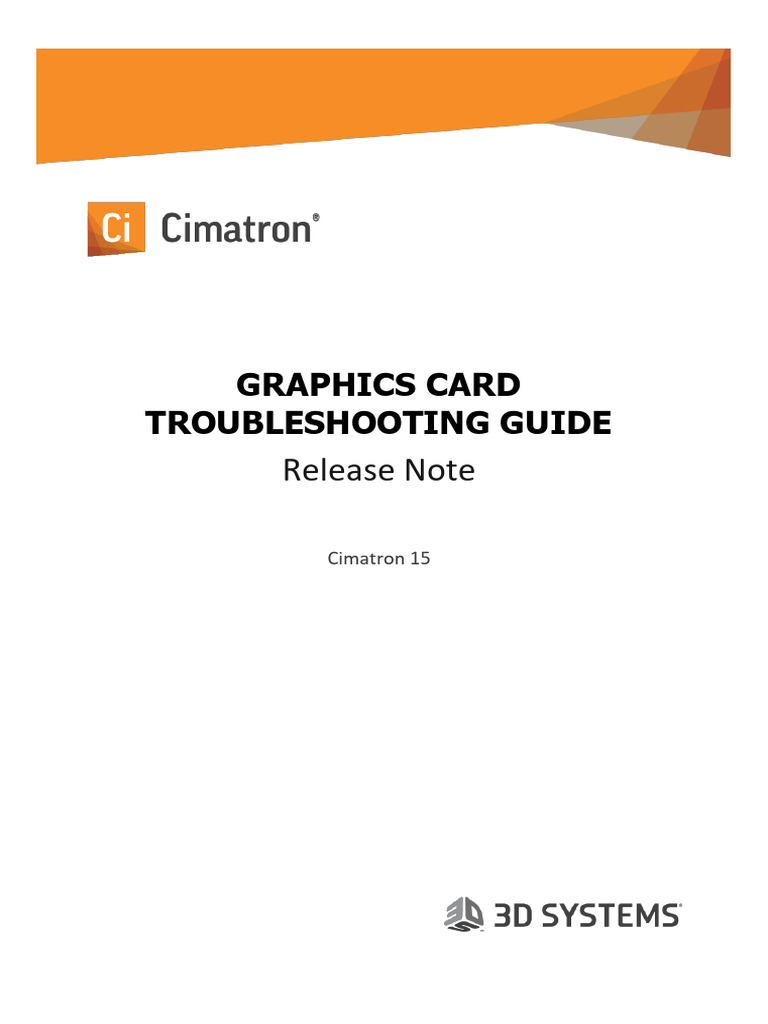 Graphics Card Troubleshooting Guide - Cimatron | PDF | Graphics ... Graphics Card Troubleshooting Guide - Cimatron | PDF | Graphics ...
