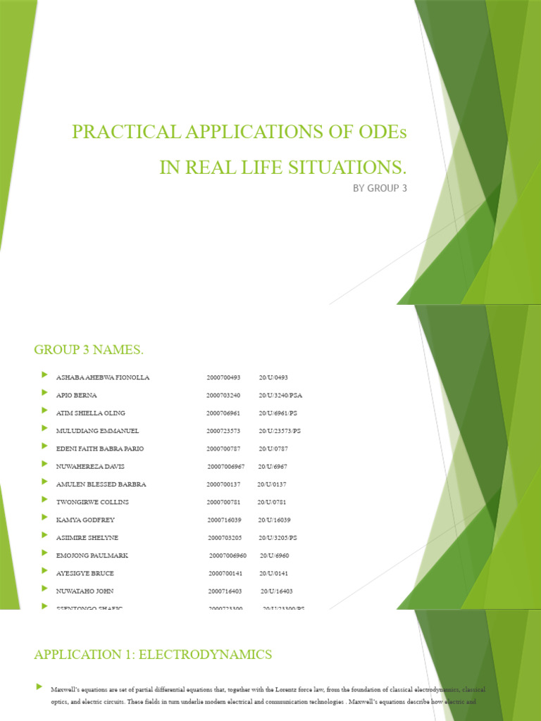 Real-Life Applications of ODEs | PDF | Thermal Conduction | Heat