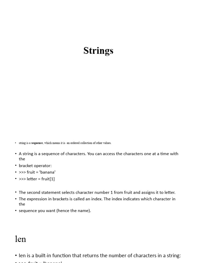 Strings Python Pdf String Computer Science Software Engineering