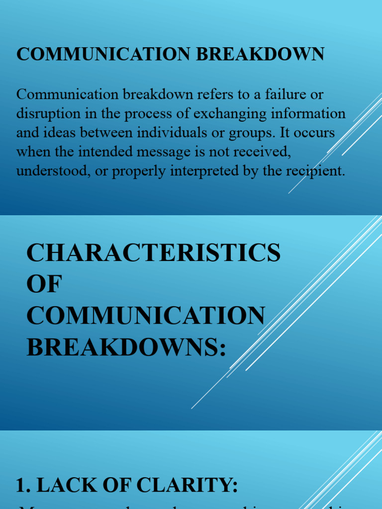 Types of Communication Breakdowns | PDF | Communication | Mental Disorder Types of Communication Breakdowns | PDF | Communication | Mental Disorder
