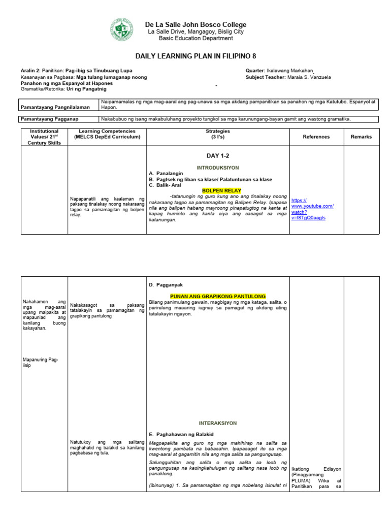 Aralin 2 - DLP-G8 | PDF