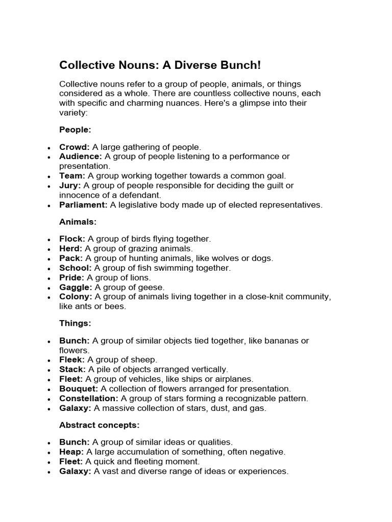 Collective Nouns | PDF | Grammatical Number | Noun