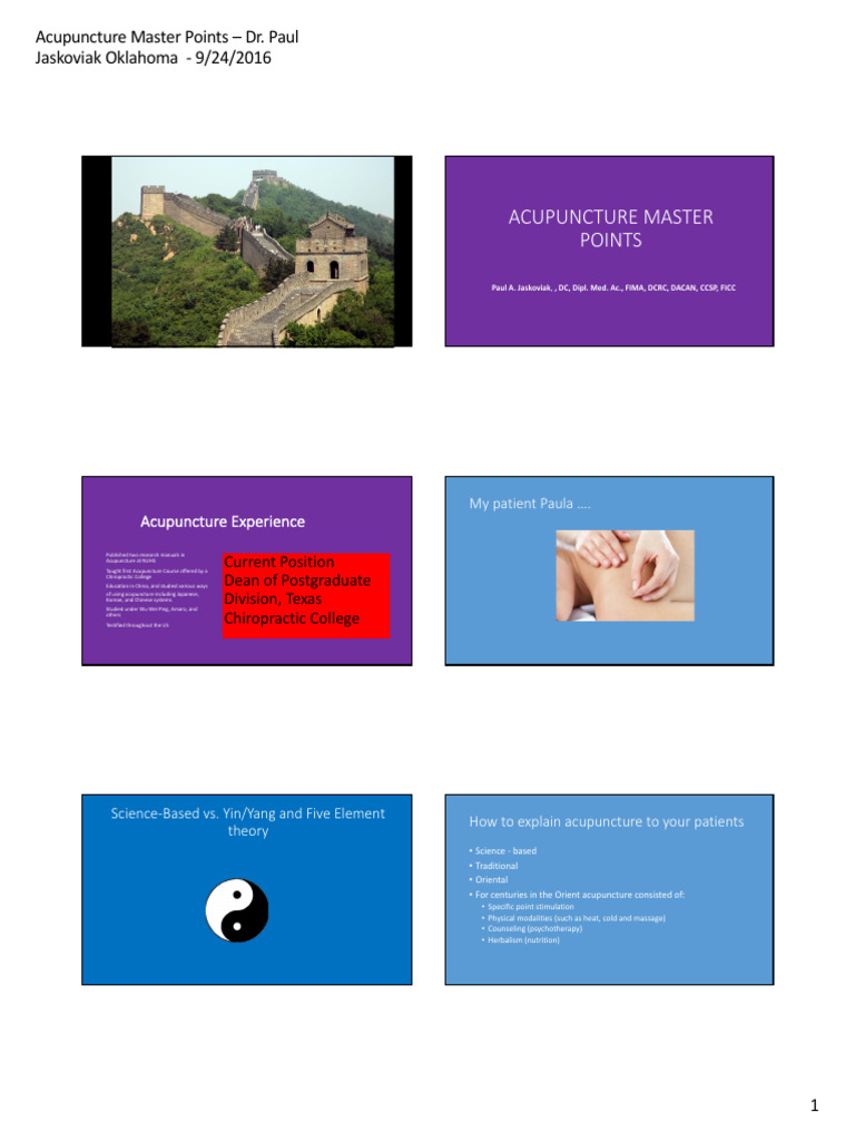 Acupuncture Master Points Explained | PDF | Myofascial Trigger Point ...