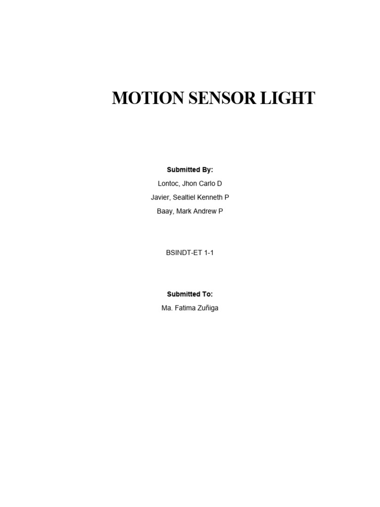 MOTION SENSOR LIGHT | PDF