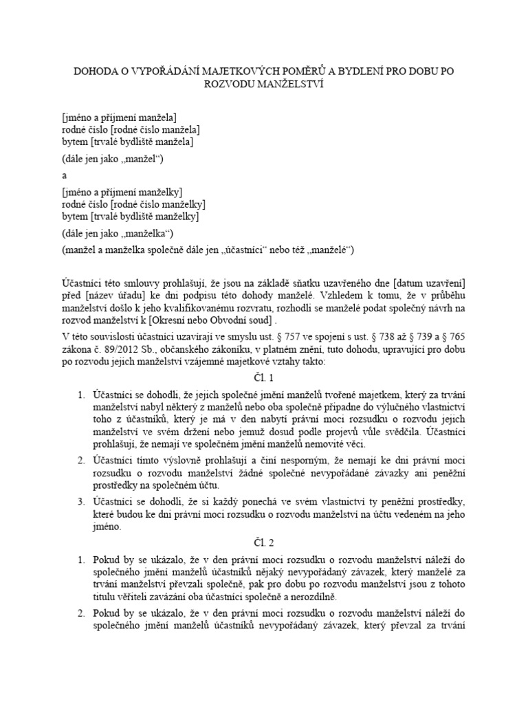 Vyporadani Majetku Po Rozvodu | PDF