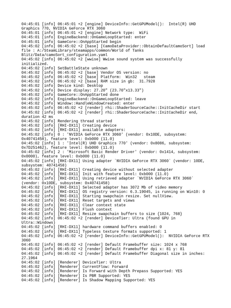 Blitz-Logs 20231102064501 | PDF | Rendering (Computer Graphics) | Cache (Computing)