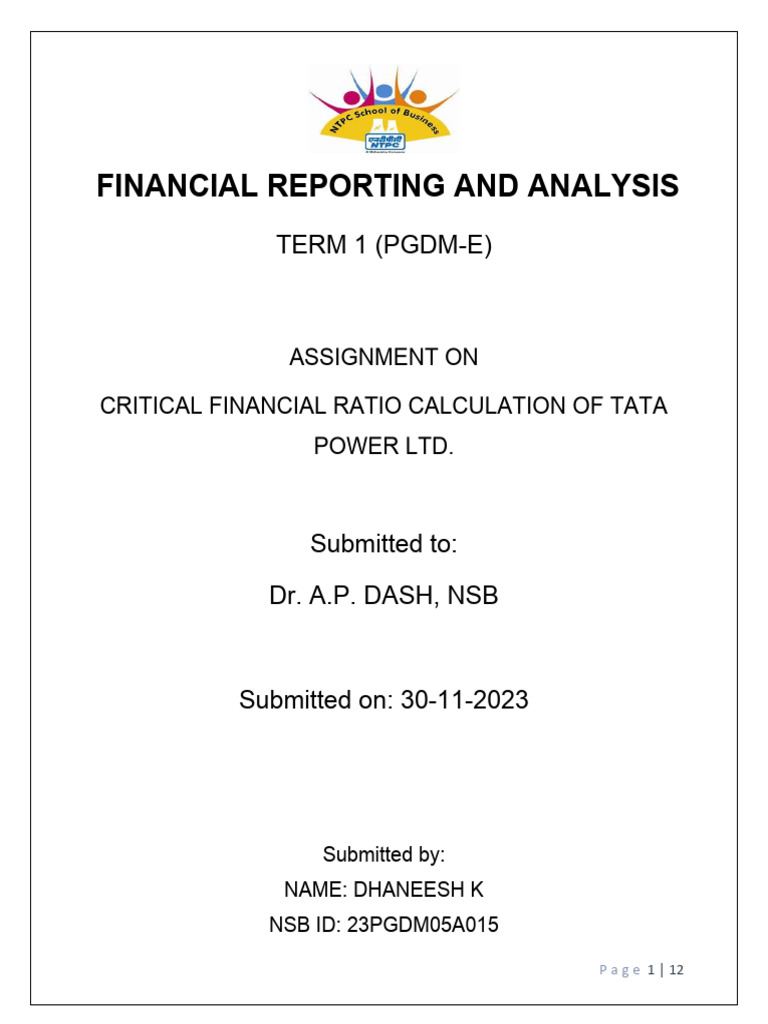 Fra Assignment Tata Power | PDF