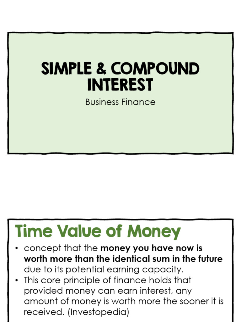 Business Finance - Simple and Compound Interest | PDF | Debt | Compound Interest