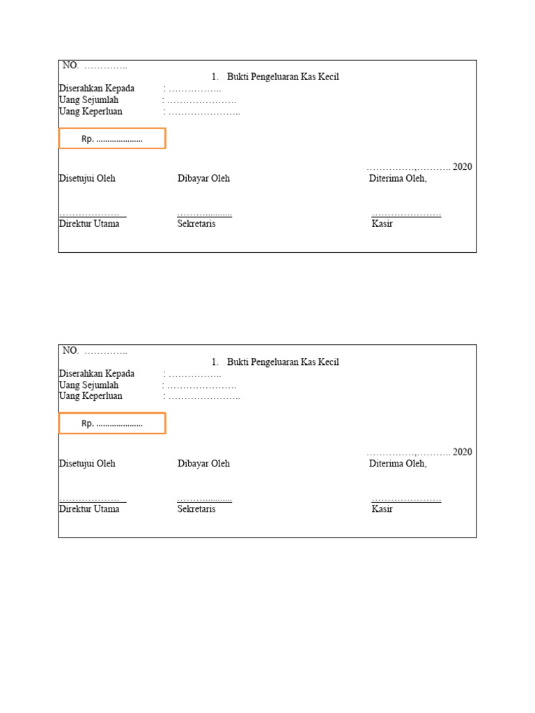 Bukti Pengeluaran Kas Kecil Bu Eny | PDF | Hukum