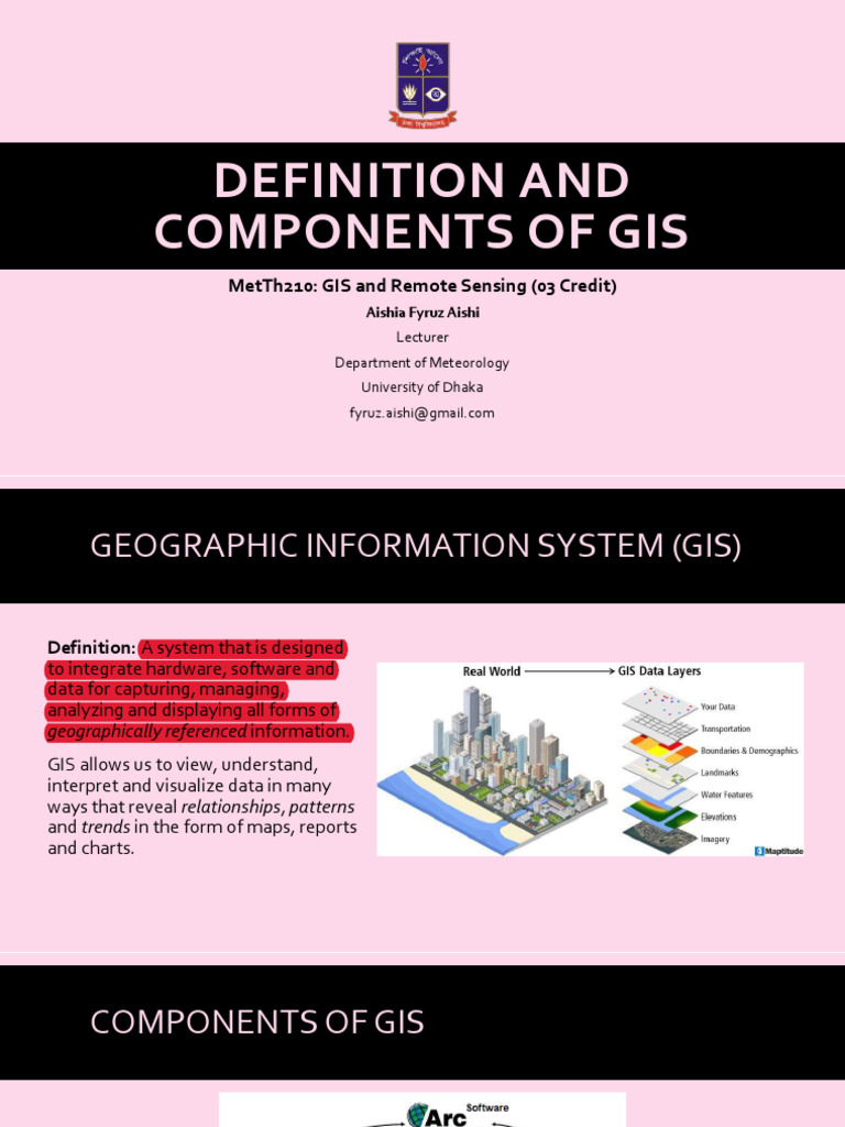 Lec 2 Definition & Components | PDF | Geographic Information System | Data