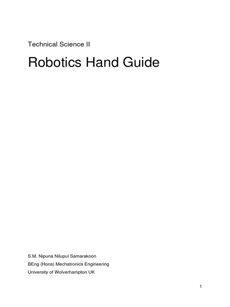Technical Science II Robotics Hand Guide | PDF | Robotics | Robot