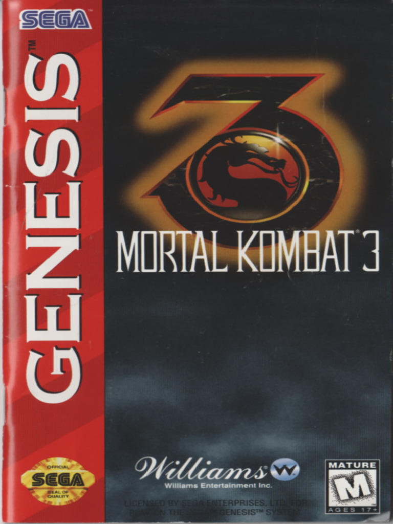 Mortal Kombat 3 MD US Manual | PDF