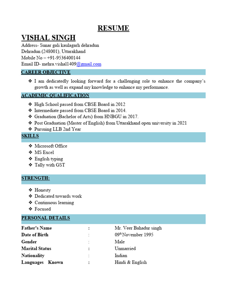 Vishal Resume | PDF