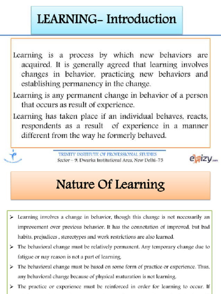 Learning | PDF