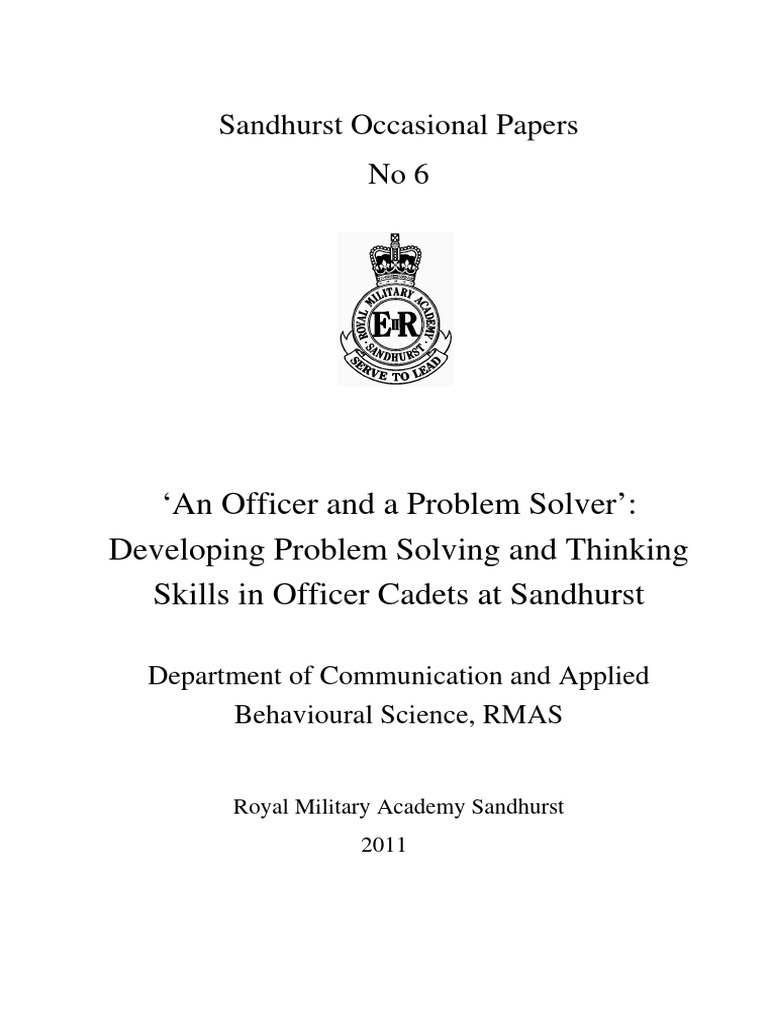 Officer Cadets: Problem Solving Skills | PDF | Thought | Decision Making