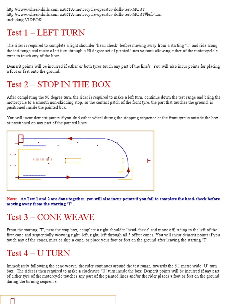 Motorcycle Skills Test Guide | PDF | Tire | Motorcycle
