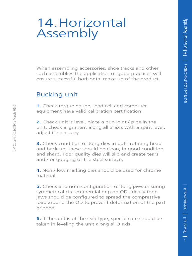 14.horizontal Assembly: Bucking Unit | PDF | Pipe (Fluid Conveyance ...