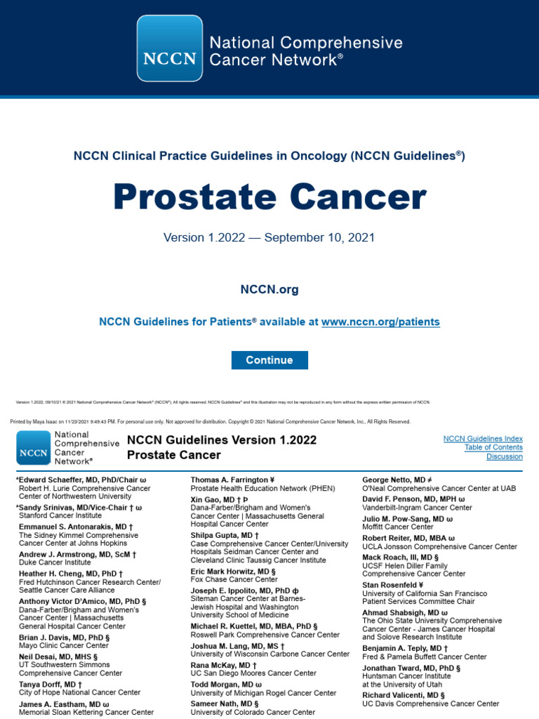 Prostate Cancer Guidelines | PDF | Prostate Cancer | Medical Imaging