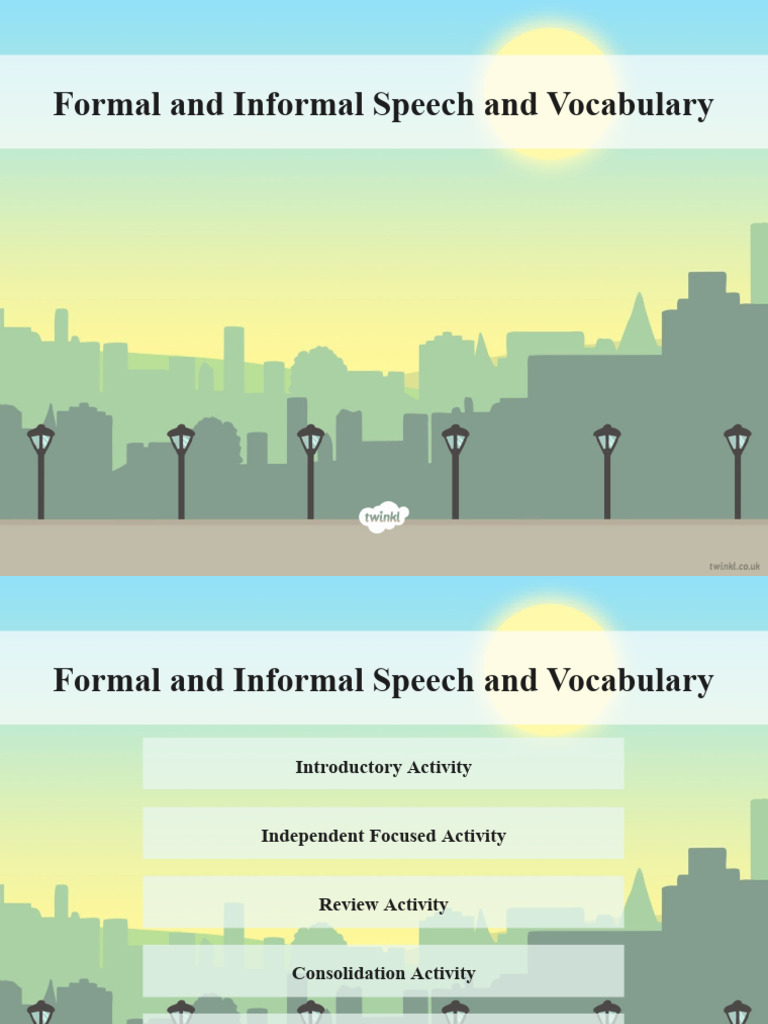 Formal & Informal Activity | PDF | Vocabulary | Slang