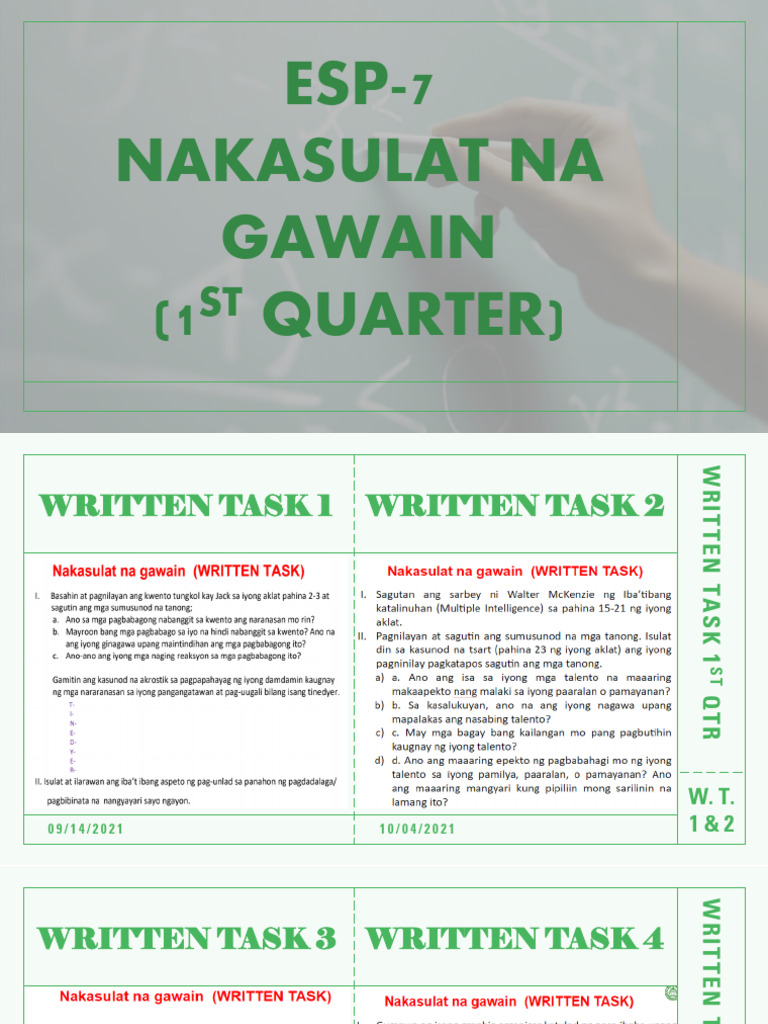 ESP-7 Quarterly Tasks Overview | PDF