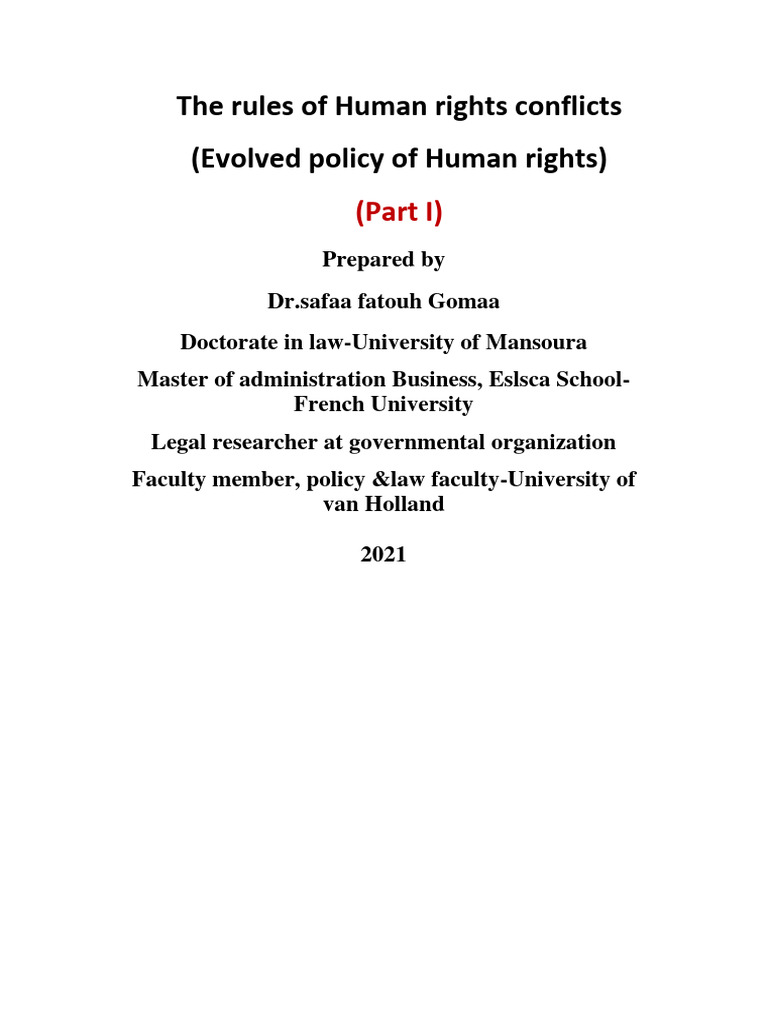 The rules of Human rights conflicts (Evolved policy of Human rights ...