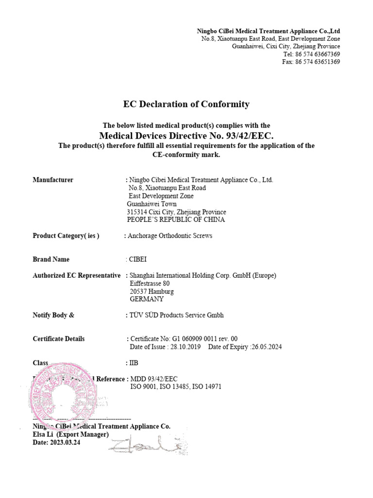 Declaration of Conformity | PDF