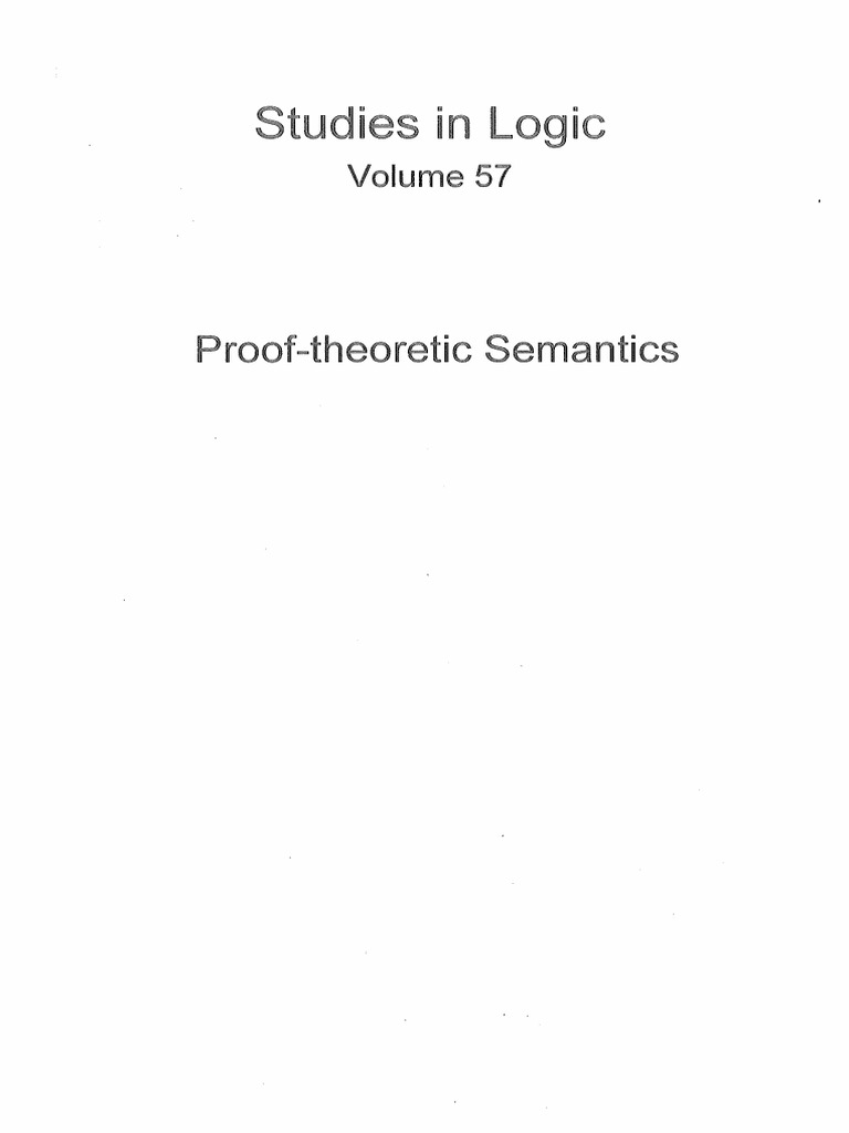 Francez Proof Theoretic Semantics Pdf Interpretation Logic First Order Logic