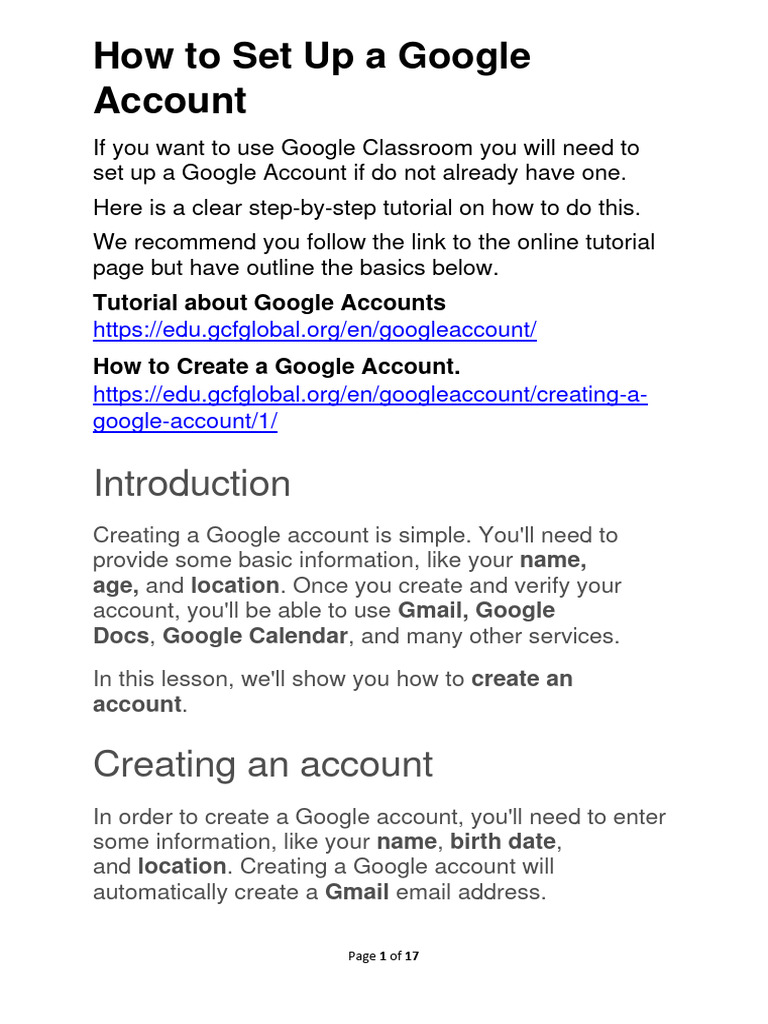 How To Set Up A Google Account | PDF | Http Cookie | Internet Privacy