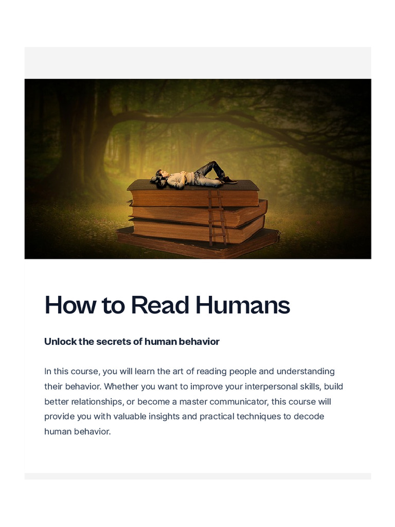 how-to-read-humans | PDF | Nonverbal Communication | Communication